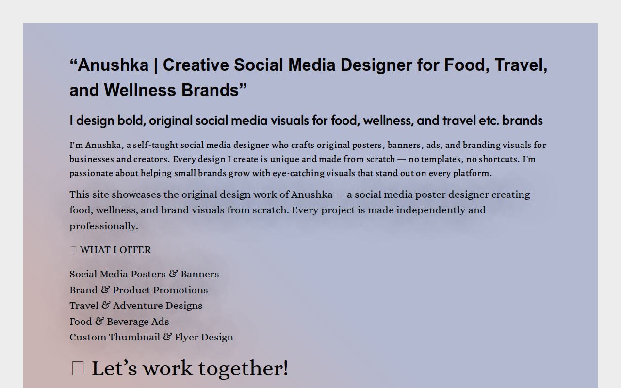 I design bold, original social media visuals for food, wellness, and travel brands.